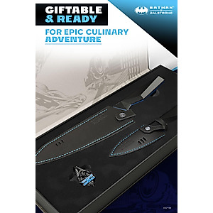 Dalstrong Knife Set-2pc-BATMAN™ DC Licensed SBS Edition-8" Chef Knife 3.75" Paring Knife-7Cr17MoV Steel-Giftable Black Titanium Kitchen Knife-DC Batman Set-G10 Handle-Sheath-Comic Figures