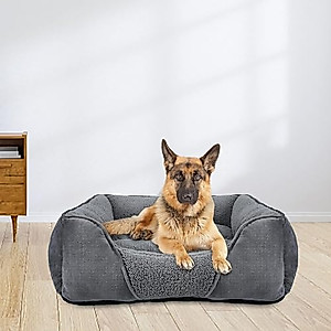AIPERRO Extra Large Dog Bed for Large Dogs Machine Washable Rectangle Dog Bed Orthopedic Calming Dog Sofa Bed Soft Sleeping Puppy Dog Beds Breathable Cuddler Pet Bed with Anti-Slip Bottom