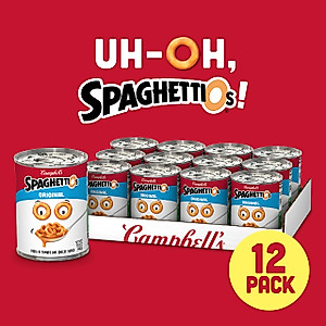 SpaghettiOs Original A to Z's Canned Pasta, Healthy Snack for Kids and Adults, 15.8 OZ Can (Pack of 12)