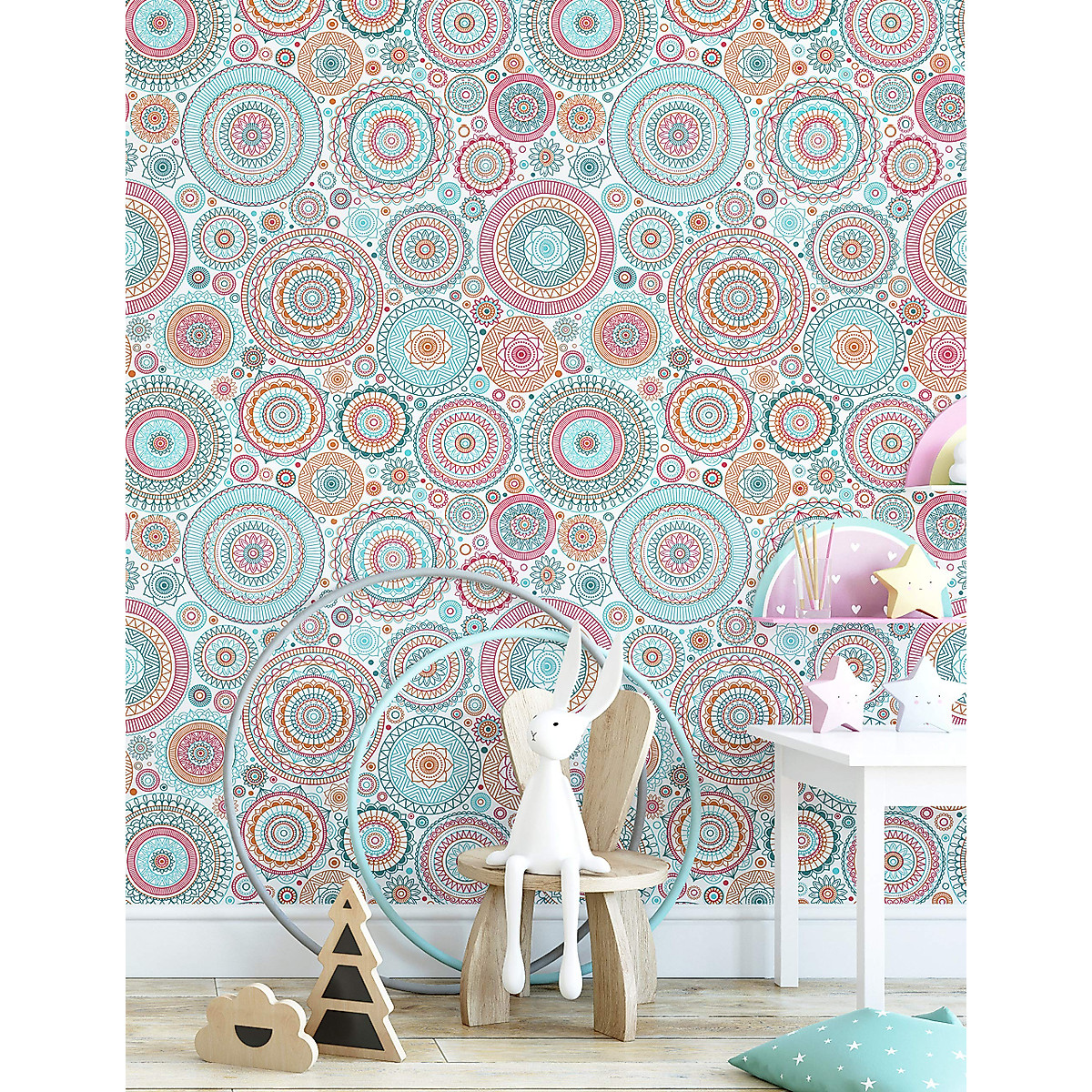 CiCiwind Peel and Stick Wallpaper Cute Contact Paper Colorful Wallpaper Fun Kitchen Contact Paper Decorative Self-Adhesive Wallpaper Removable Waterproof Easy to Clean Wall Covering 17.7''x78.7''