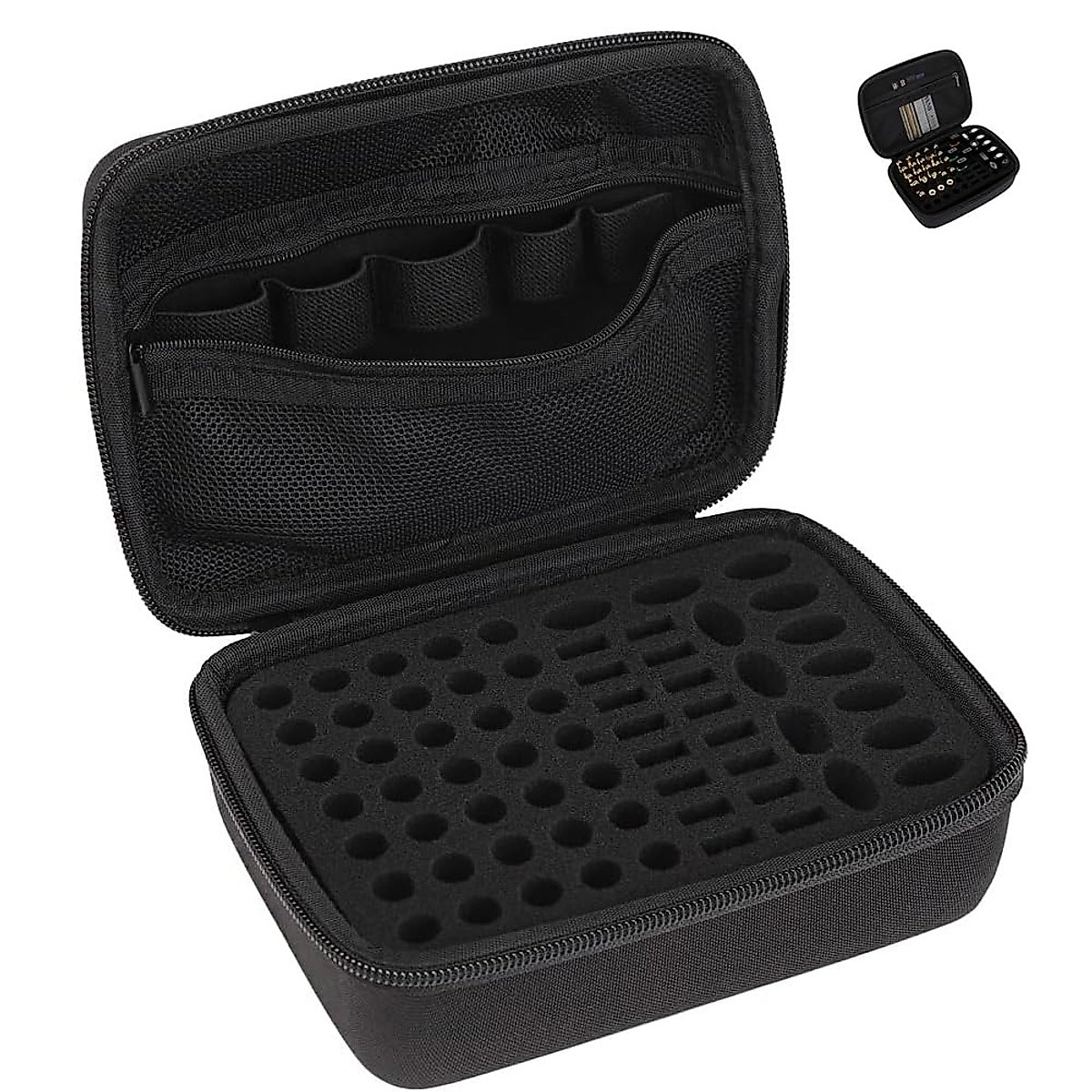 HUIZHU EVA Storage case with Elastic Protective Sponge for Storing 5IO pen Battery and Electronics and USB Charger and U disk (Black)
