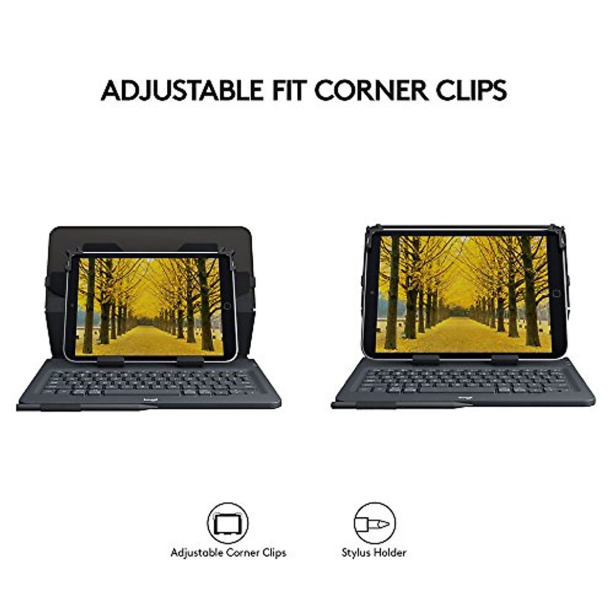 Logitech Universal Folio with Integrated Bluetooth 3.0 Keyboard for 9-10" Apple, Android, Windows Tablets