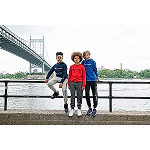 Champion Boys Long Sleeve Tee Shirt Kids Tops (Cargo Olive Outline, Large)