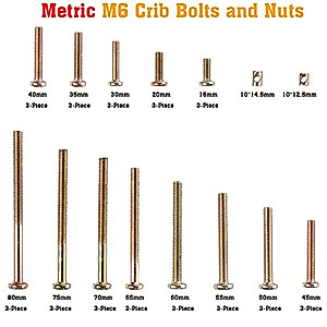Crib Screws Bolts Replacement Hardware Parts Kit M6 Allen Head Crib Bolts Barrel Nuts Compatible with Delta Tribeca Heartland Emery Fancy Abby Canton Ava Princeton Archer Westminster Birkley Cribs