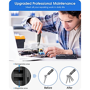 Small Screwdriver Set with 120 Bits, Kingsdun 130 in 1 Precision Magnetic Screwdriver Bit Set with Tweezer, Flat, Phillips, Pentalobe, Torx Star Screwdriver for Computer, Xbox, Phone, PC Laptop