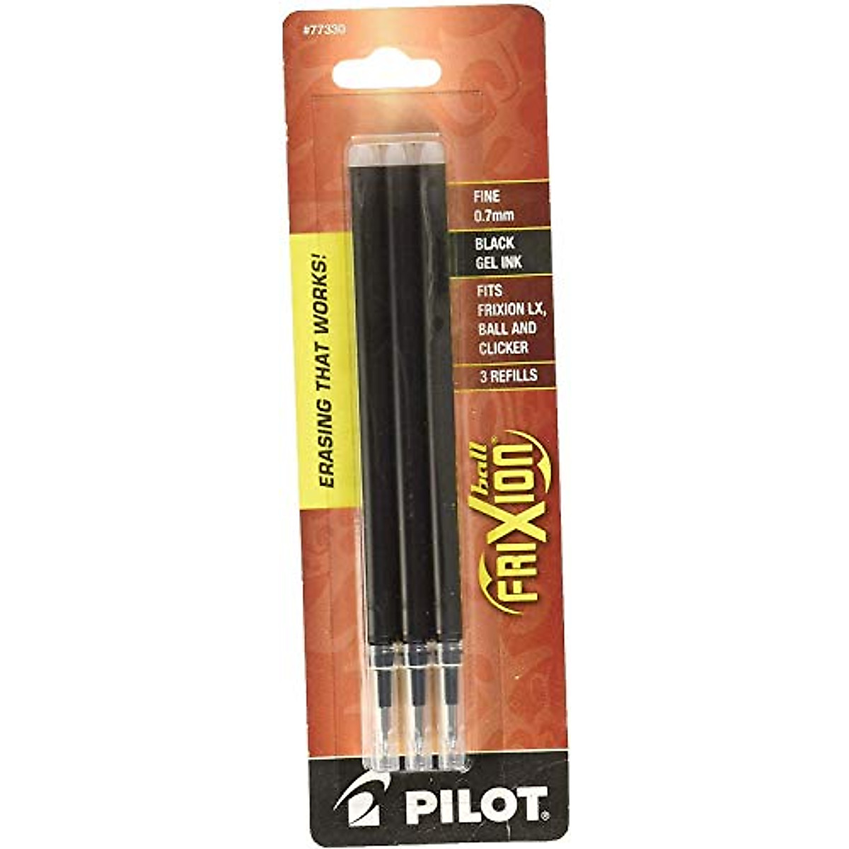 Pilot Gel Ink Refills for FriXion Erasable Gel Ink Pen, Fine Point, Black Ink, 7 Pack (21 Refills Total)