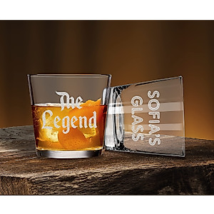 TEEAMORE Personalized Rocks Old Fashioned Cocktail Glass Add Your Text Etched Whiskey Glasses Gift Customization 9oz