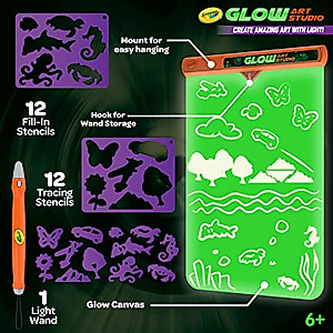 Crayola Glow Art Studio, Glow in The Dark Toys, Kids Gifts for Girls and Boys, Ages 6, 7, 8, 9