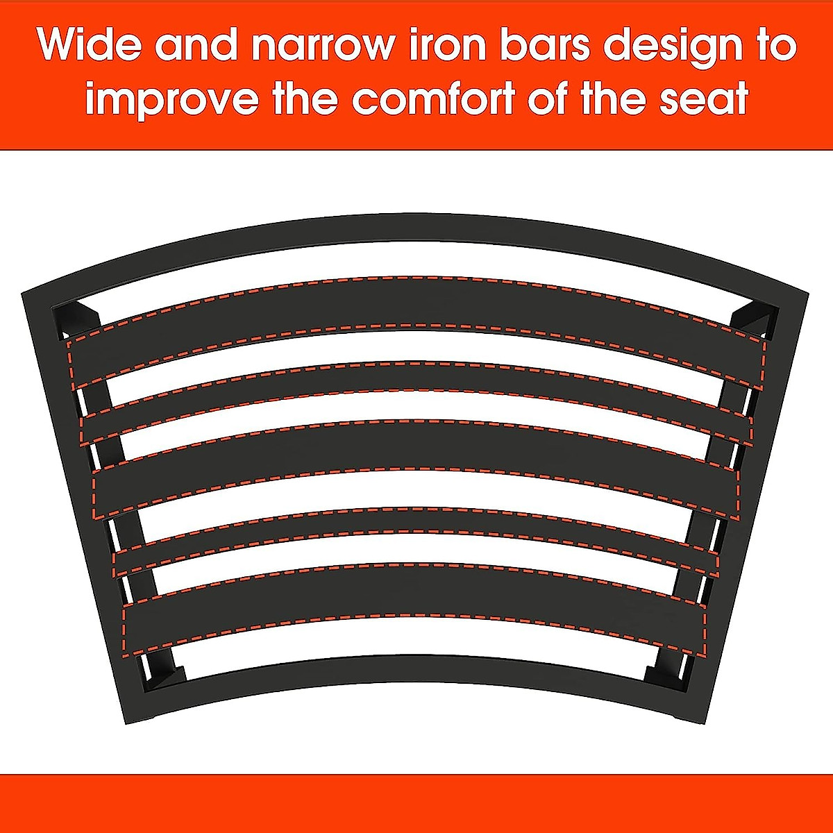 Mingyall Heavy Duty Curved Fire Pit Bench Set of 4, Metal Outside Bench, Outdoor Fire Pit Seating, Steel Backless Fire Pit Bench for Garden, Patio, Porch, Backyard, Plant Stand