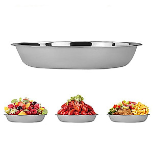 Nicesh 7.64 Inch Stainless Steel Round Plate, Dinner Plate Dish, Pack of 6