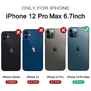 SURITCH Clear Case for iPhone 12 Pro Max (Only) 6.7-inch, [Privacy Screen Protector] Full Body Protective Shockproof Bumper Rugged Phone Cover for iPhone 12 Pro Max -(Clear)