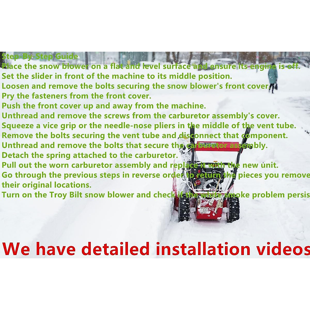 GXARTS Snow Blower Carburetor Compatible with Troy-Bilt Storm 2410 31BS6BN2711 MTD Craftsman SB410 24" 31AS6BEE793 270-WU 270-WUA 670-WU 670-WUA 670-WUB 208cc Engine Part Number 751-15236 951-15236