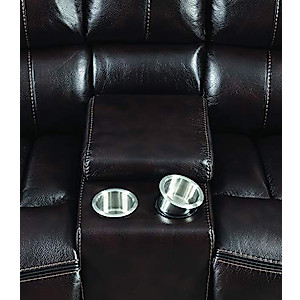 Coaster Furniture Willemse Collection Motion Loveseat Two-Tone Dark Brown 601932