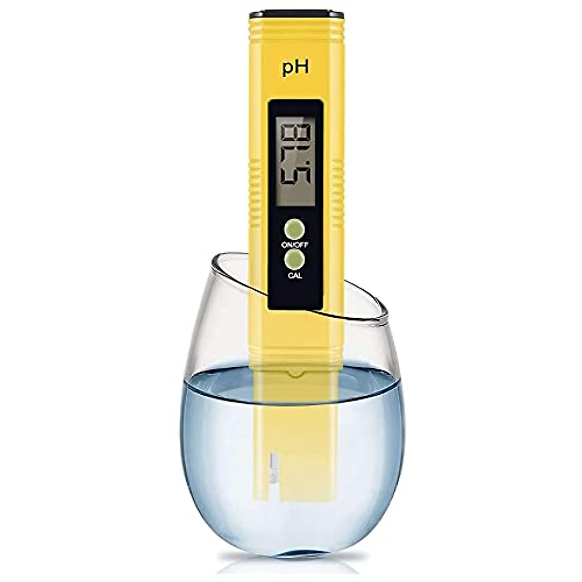 Precise Digital PH Meter, Tester with 0-14 PH Measurement Range for Household Drinking, Pool and Aquarium Water PH Tester Design with ATC Practical (Color : Yellow) Water Quality Detector