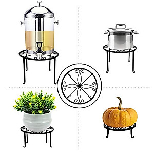 yosager 4 Pack Metal Plant Stands for Flower Pot, Heavy Duty Potted Holder, Indoor Outdoor Metal Rustproof Iron Garden Container Round Supports Rack for Planter