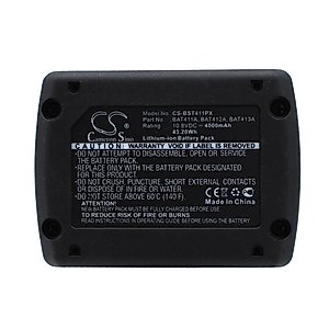 4000mAh Replacement for Bosch Bosch GWI 10.8 V-Li, Bosch GWB 10.8-LI, CLPK30-120, CLPK31-120, CLPK40-120 Battery, P/N 2 607 336 013, 2 607 336 014, 2 607 336 027