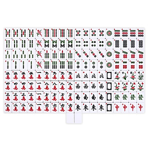 Mose Cafolo Chinese Mahjong Set X-Large 146 Numbered Melamine 1.5" Large Size Tile with Carrying Travel Case, English Manual, Pro Complete Mahjongg Game Set (Majiang, Mah Jongg)