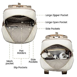 LOVEVOOK Laptop Backpack for Women, Cute Laptop Bag with USB Port, Waterproof Travel Work Backpack Purse, Anti-Theft College Backpacks Casual Computer Daypack Nurse Teacher Bag