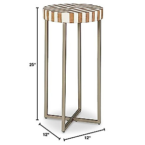 Signature Design by Ashley Cartley Accent Table, White & Light Brown
