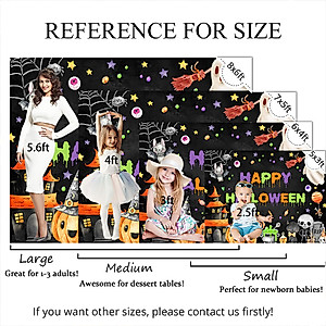 Avezano Happy Halloween Backdrop Spooky Ghost Party Banner for Kids Halloween Party Background Halloween Home Wall Decorations(7x5ft)