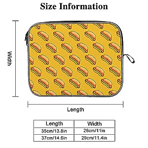 Funny Hot Dog Lover Pattern Laptop Sleeve Case Protective Notebook Carrying Bag Travel Briefcase 14inch