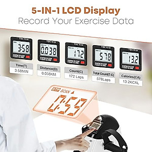 Mini Exercise Bike, AGM Under Desk Bike Pedal Exerciser Foot Cycle Arm & Leg Peddler Exerciser Machine with LCD Screen Displays (White)