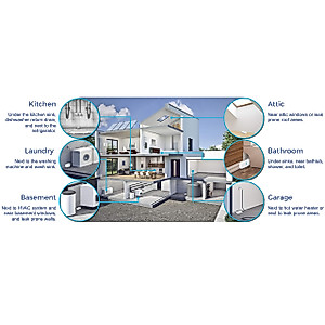 SimpleSENCE Water Leak and Freeze Detector, Smart WiFi Water and Freeze Sensor with Audible Alarm and Text & E-Mail Notification. Continuous Monitoring for Your Home and Investment Property (1 Pack).