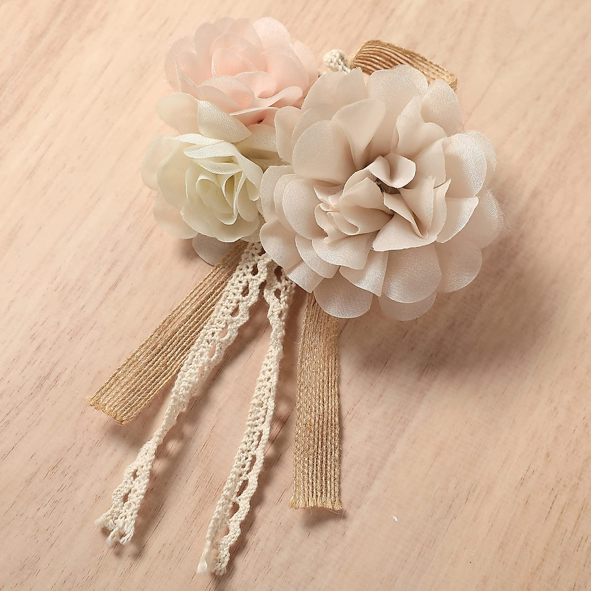 SHIBAOZI Newborn Infant Baby Girl Clothes Lace Romper Boho Dress Ruffled Jumpsuit Tassel Bodysuit Photography Outfit (Beige, 0-3 Months)