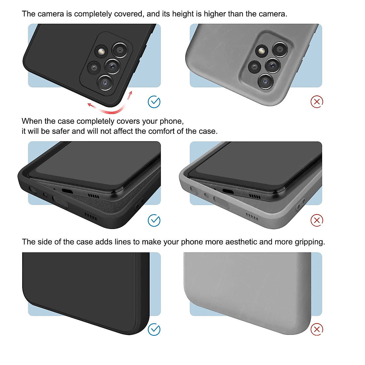 Vanjua [2 Pack] for Samsung Galaxy A52 Case, Galaxy A52s 5G Case, Stylish Silicone Slim Full-Body Protective Cover for Galaxy A52 / A52s Phone Case (Black+Dark Green)