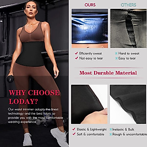 LODAY Waist Trimmer for Women Weight Loss,Tummy Trainer Sweat Workout Shaper,Neoprene-Free Slimming Sauna Wrap (Black, 2XL)