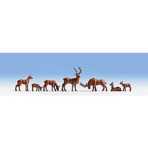 Walthers SceneMaster 6076 Wild Deer pkg(8)