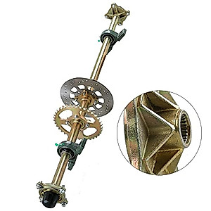 Futchoy 44" Rear Live Axle Complete Kit Go Kart Axle 44 inch with Pillow Block + Sprocket + Brake Disc + 4 Bolt Hub for ATV Quad Go Kart Golf Cart