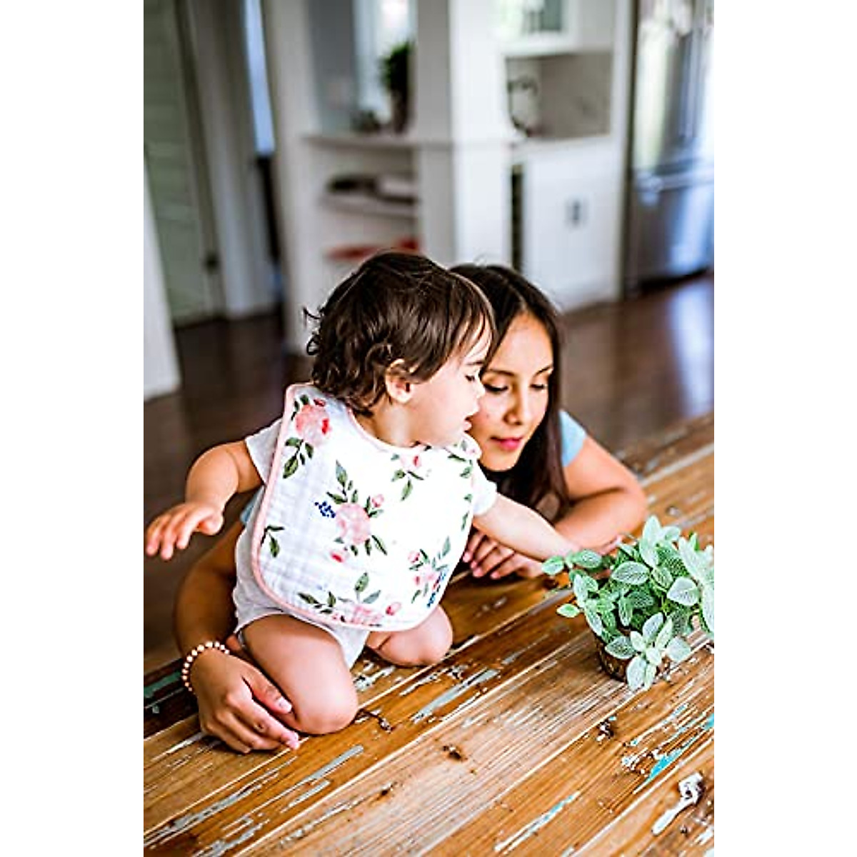 Little Unicorn Cotton Muslin Classic Bib 3 Pack– 100% Cotton – Machine Washable - Softer with Every Wash – Playful Designs - 3 Lightweight, Breathable Layers – for Boys and Girls (Watercolor Roses)