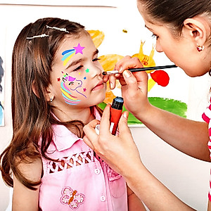 36 Pcs Face Paint Stencils Reusable Makeup Temporary Tattoos Stencils Body Face Painting Stencils Mermaid Unicorn Leopard Tattoo Witch Ghost Pumpkin Skull Templates for Halloween (Fresh Style)