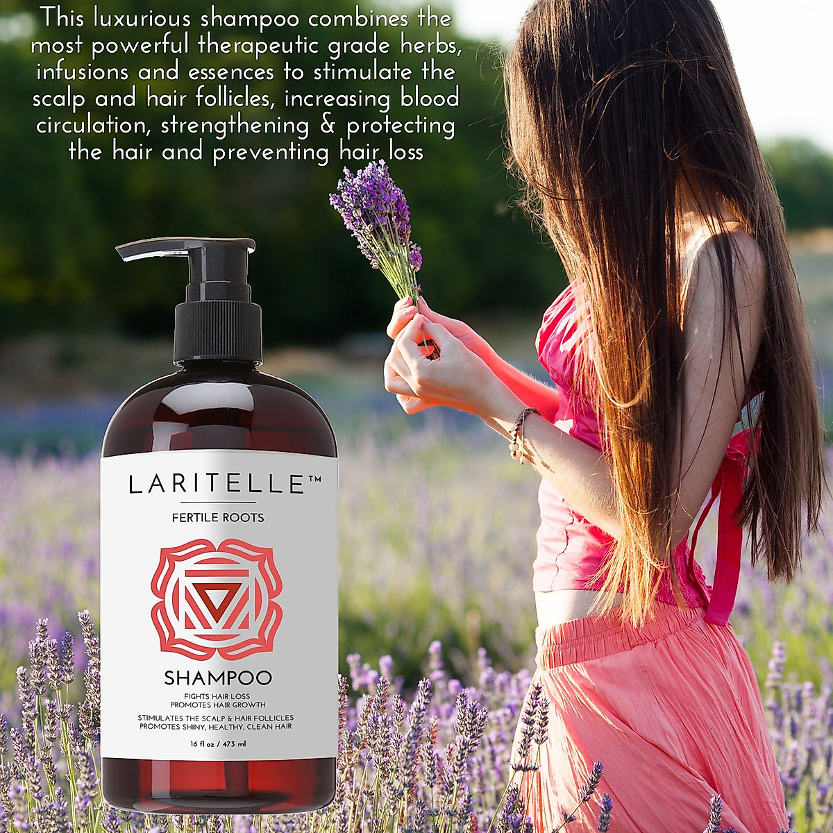 Laritelle Organic Anti-Thinning Shampoo | Fortifying, Strengthening & Rejuvenating | Prevents Hair Loss and Shedding, Promotes New Hair Growth | Ayurvedic Herbs, Lavender, Ginger, Rosemary