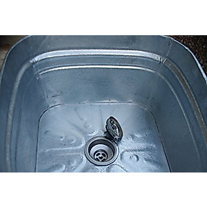 Square Wash Tub with standard 1-1/2" tailpiece Kitchen Sink Basket Drain Strainer (Double tub with standard 1-1/2" tailpiece drain and stand)