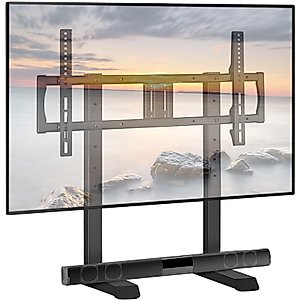 TVON Universal TV Stand Base for 55-90 Inch Flat/Curved TVs, Table Top TV Stand with 4 Level Height Adjustment and Heavy Duty Base, Holds up to 150 lbs