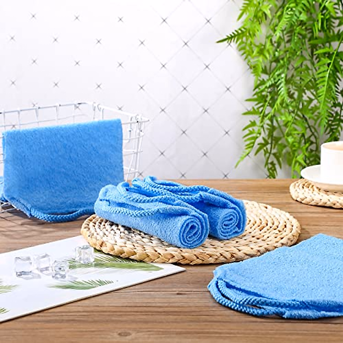 4 Pieces Men‘s Exfoliating Back Scrubber for Shower Exfoliating Washcloth with Handles for Men Two Sides Back Washer for Shower Deep Clean Back Exfoliator Men Body Scrub Strap, Dark Blue