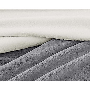 Gravity Blanket Weighted Blanket, Faux Fur Rabbit Blanket, 10 lbs Grey 48" x 66", The Original Weighted Blanket for Sleep, Breathable Throw Blanket