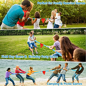 CWLAKON Tug of War Rope for Kids and Adults, Field Day Family Reunion Birthday Party Games, Outdoor Camping Picnic Games, Backyard Carnival Games,Team Building Activities Blue