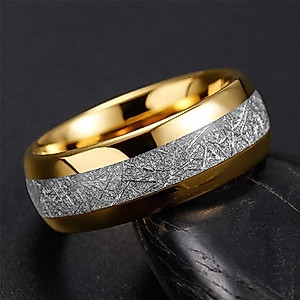 TWO RINGS His Hers Wedding Ring Sets Couples Rings Women's 10k Yellow Gold Filled White CZ Wedding Engagement Ring Bridal Sets & Men's Titanium Wedding Band