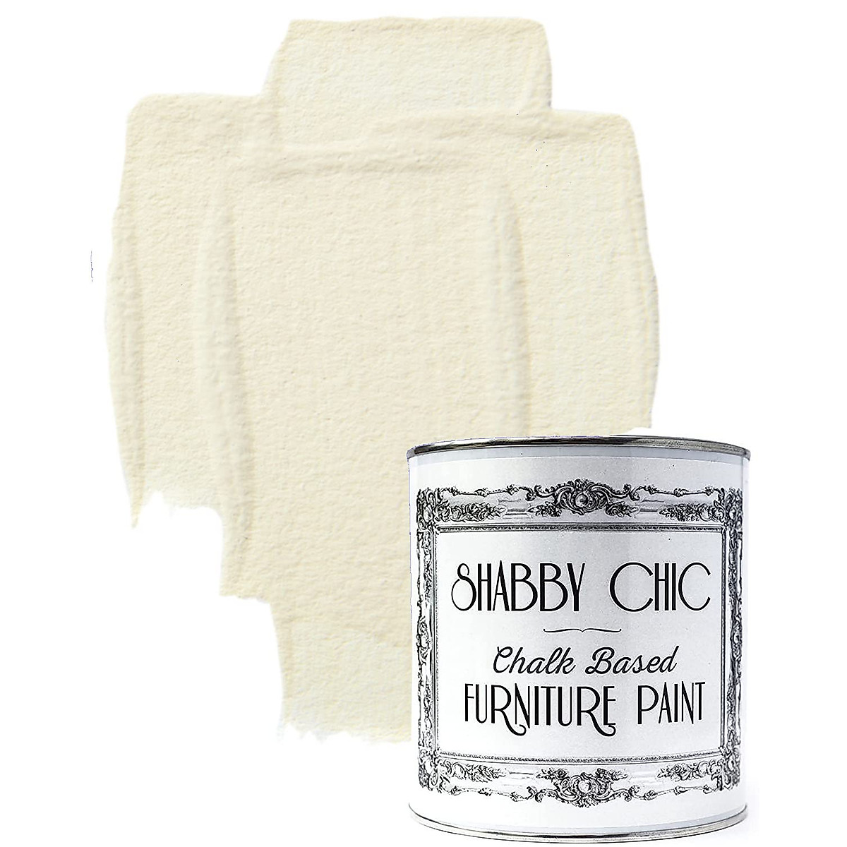 Shabby Chic Chalk Furniture Paint: Luxurious Chalk Finish Craft Paint for Home Decor, DIY, Wood Cabinets - All-in-One Paints with Rustic Matte Finish [Antique White] - (8.5 oz Covers 32 sf)