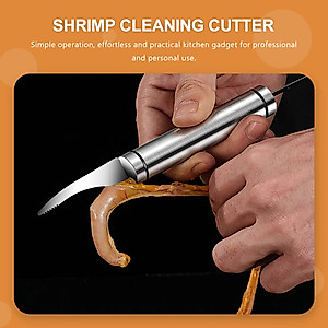 Cabilock Shrimp Deveiner Tool Efficient Shrimp Peeler Cleaner Seamless Shrimp Back Intestines Cutter Seafood Tool