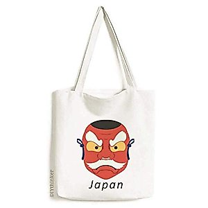 Traditional Japanese Local Ghost Head Tote Canvas Bag Shopping Satchel Casual Handbag