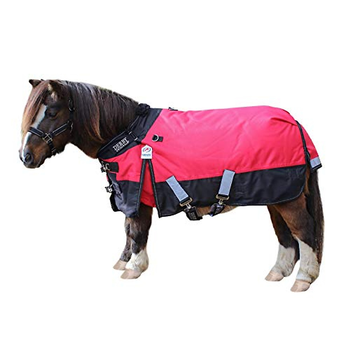 Derby Originals Nordic Tough 1200D Ripstop Waterproof Reflective All Season Mini Horse Pony Turnout Rain Sheet, Red, 58"