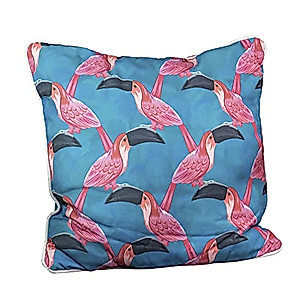 Sun-Ray 214008 2pk Pink Toucan Spunpoly Cushion with Flame Retardant Filling