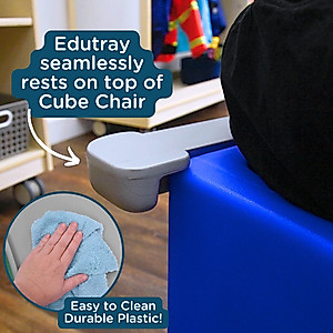 Children's Factory Edutray Kids Desk | Converts Cube Chair to Childrens Desk | Space-Saving Toddlers Desk Chair Converter | Homeschool & Classroom Study Desk for Kids | Gray