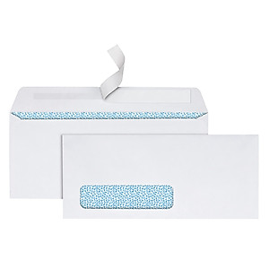 Office Depot Clean Seal(TM) Security Window Envelopes, 10 (4 1/8in. x 9 1/2in.), White, Pack Of 250, 77292