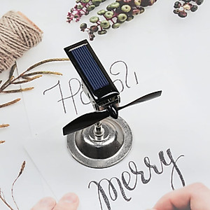 Sunnytech Solar Power Windmill Black Propeller Creative Solar Car Rotating Windmill Ornaments Dynamic Interior Decoration Science Home Office Toy for Desk Physics Toy Solar Car Decoration WJ154