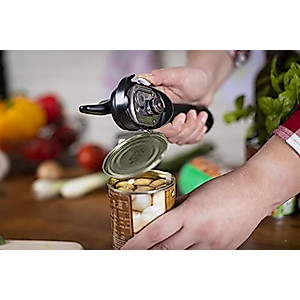 Kuhn Rikon Auto Safety LidLifter/Can Opener with Ring Pull, 8 x 2.5 x 2.75 inches, Black